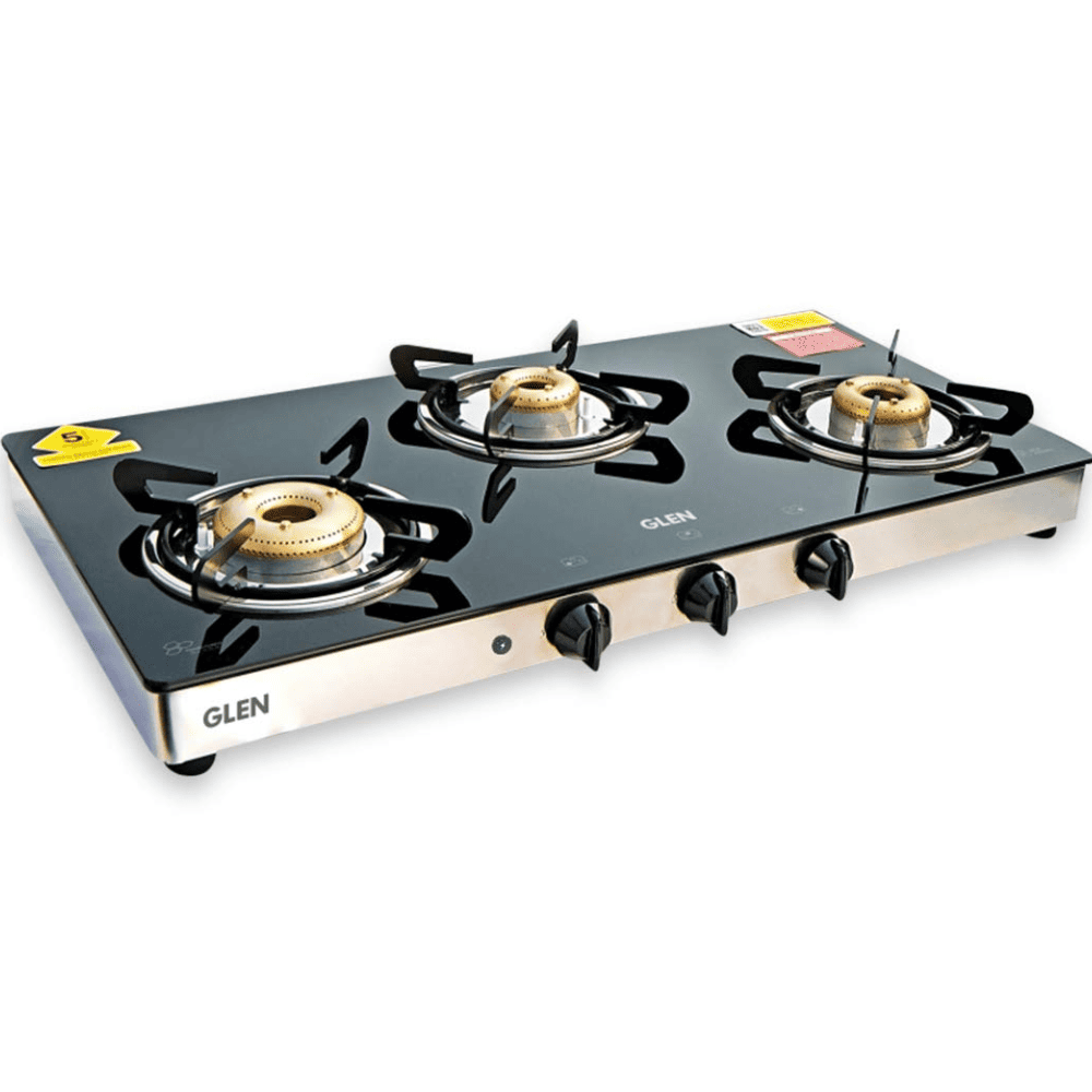 Glen Cooktop,1033 GT XL FB DD BLK AI, 3 Burner cm Auto Manual Glass To ...