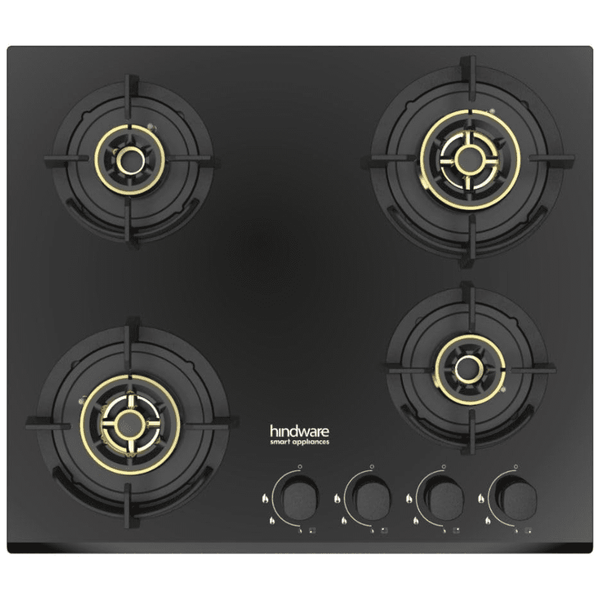 Hindware Hob, HAZEL 4B 60CM, 4 Burner 60 cm Auto Ignition Glass Top Br ...