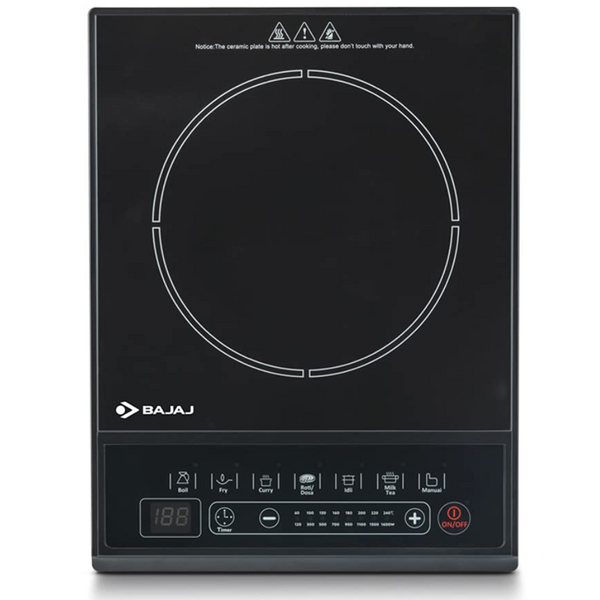 Bajaj Majesty ICX 160TS, 1600 Watts Induction Cooktop with Pan sensor ...