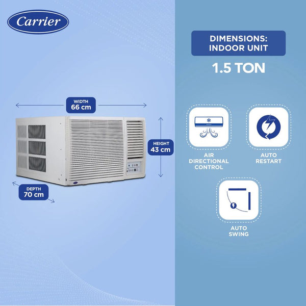 Carrier 1.5 Ton 5 Star 5S Estrella FXI WRAC Inverter Window AC – Ankur Electricals